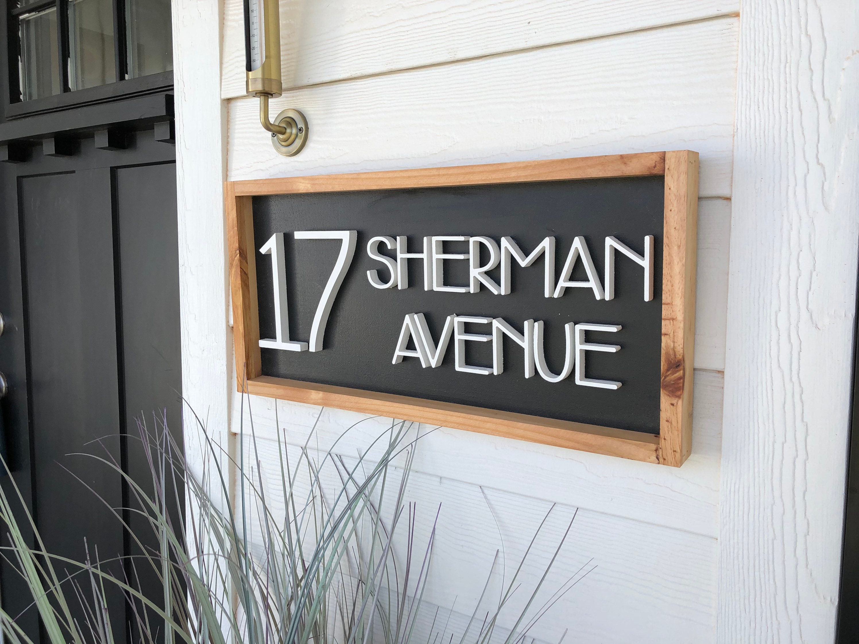 Horizontal Address Sign street name wood Address Home Sign | Etsy