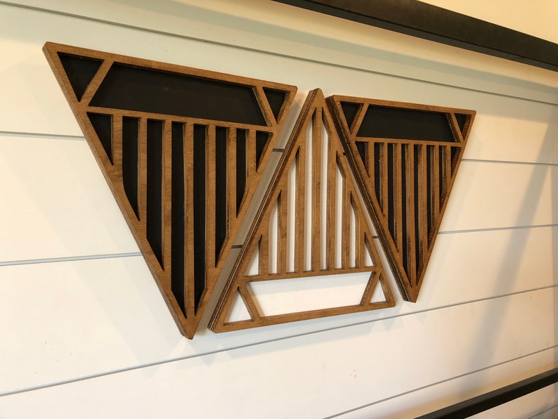 Diamond and Triangles Wood Sign Boho Wall Decor Geometric - Etsy
