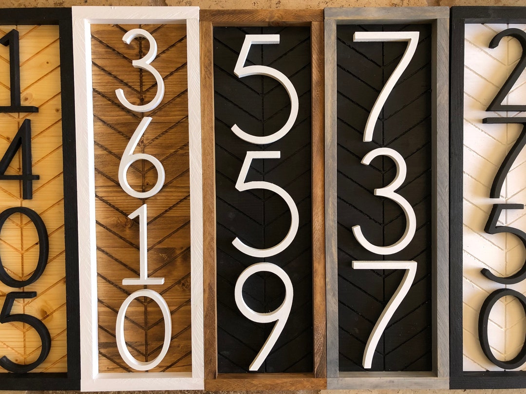 Vertical Address Sign + Address Plaque + House Numbers + House Numbers ...