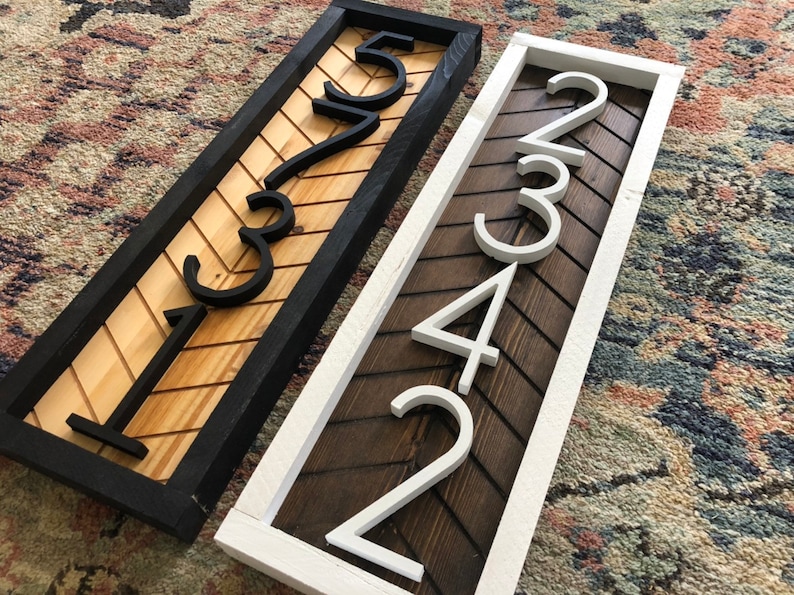 Vertical Address Sign address plaque house numbers house | Etsy