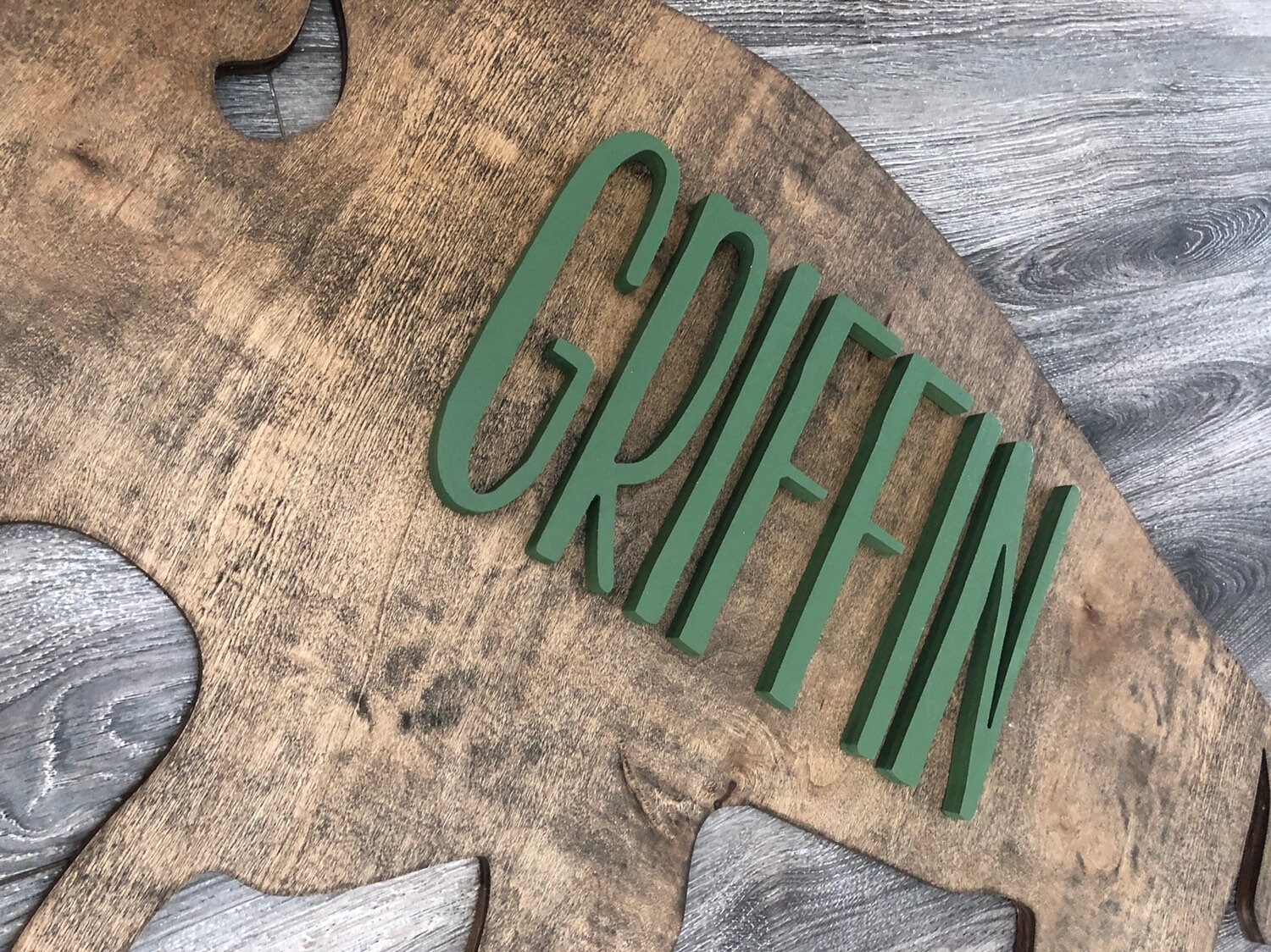 Larger bison wood sign buffalo custom name sign nursery | Etsy