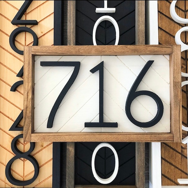 Wooden House Numbers - Etsy