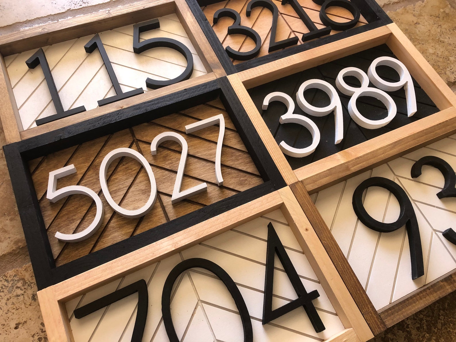 Chevron Horizontal Address Sign Address Plaque House - Etsy Canada