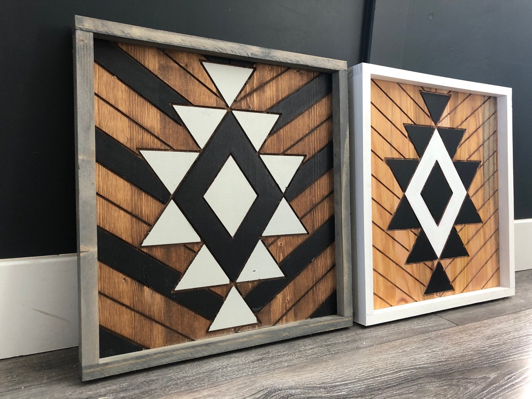 Aztec Engraved Wood Sign + Bohemian Wall Decor + Unique Wall Art ...