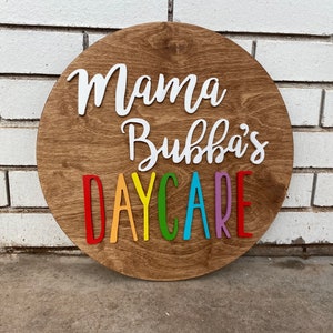 Custom Wood Daycare Sign: Preschool Door Hanger, Logo Options - Etsy