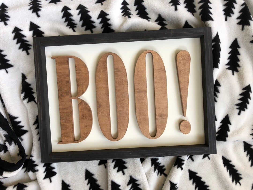 Boo Halloween Decor Halloween Wood Sign Mantal Holiday Decor Fall Wood ...