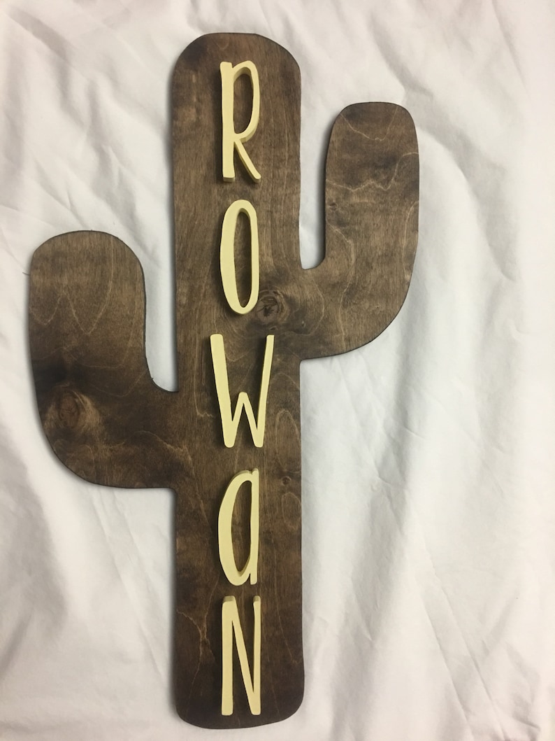 Wooden Cactus Name Sign Rustic Cactus Wall Decor Nursery | Etsy