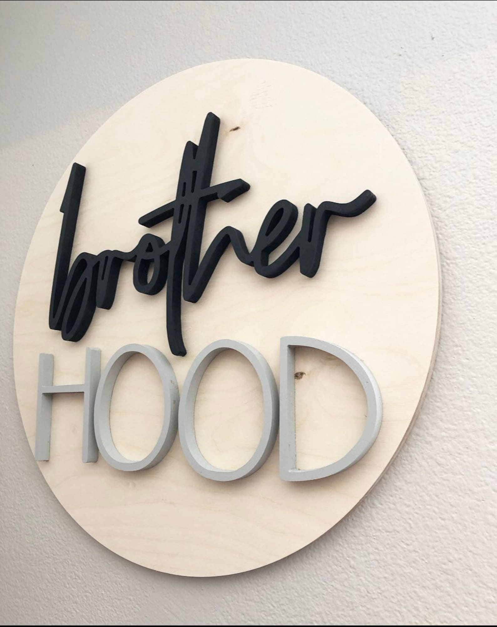 Brother hood wood sign 18 round boys room decor brotherhood | Etsy