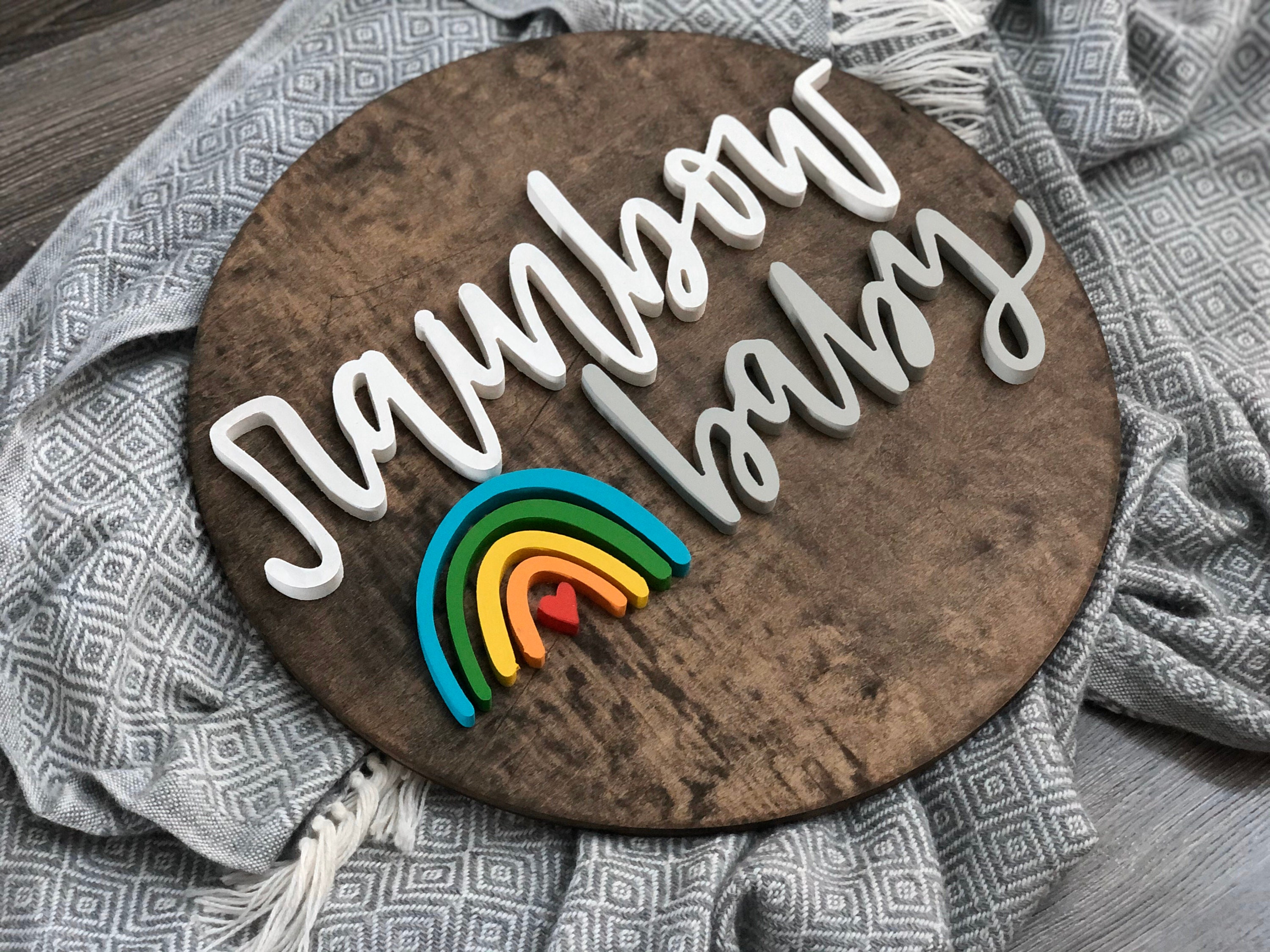 Rainbow Baby Wood Sign Nursery Wall Decor Rainbow Wall Art - Etsy