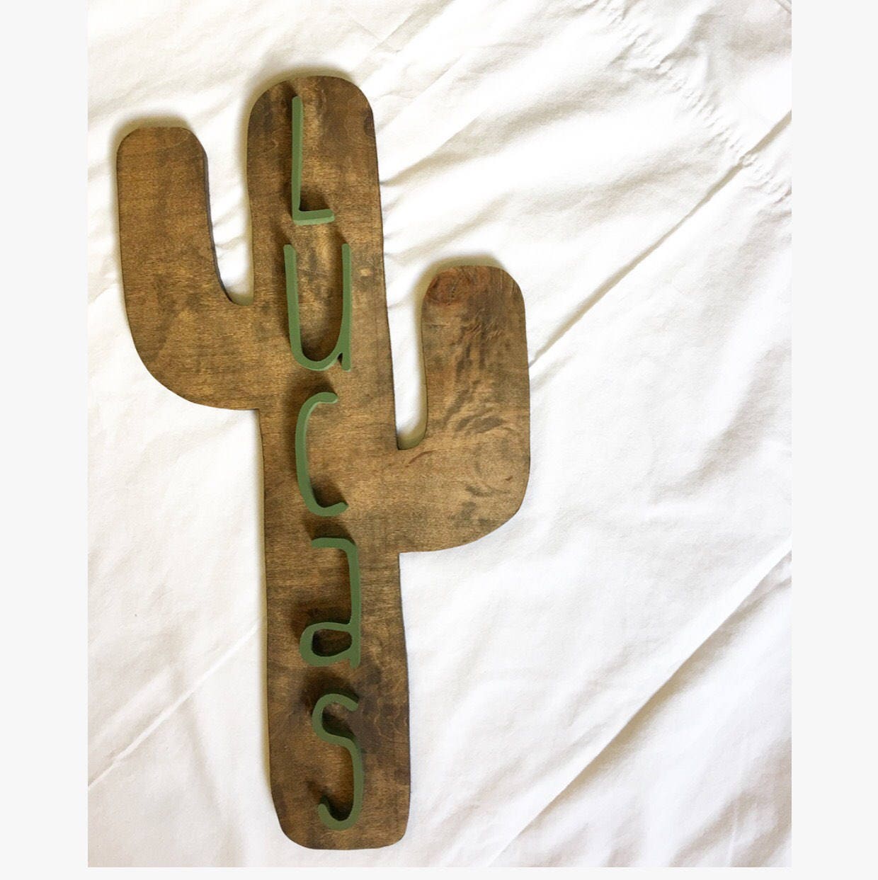 Wooden Cactus Name Sign Rustic Cactus Wall Decor Nursery | Etsy