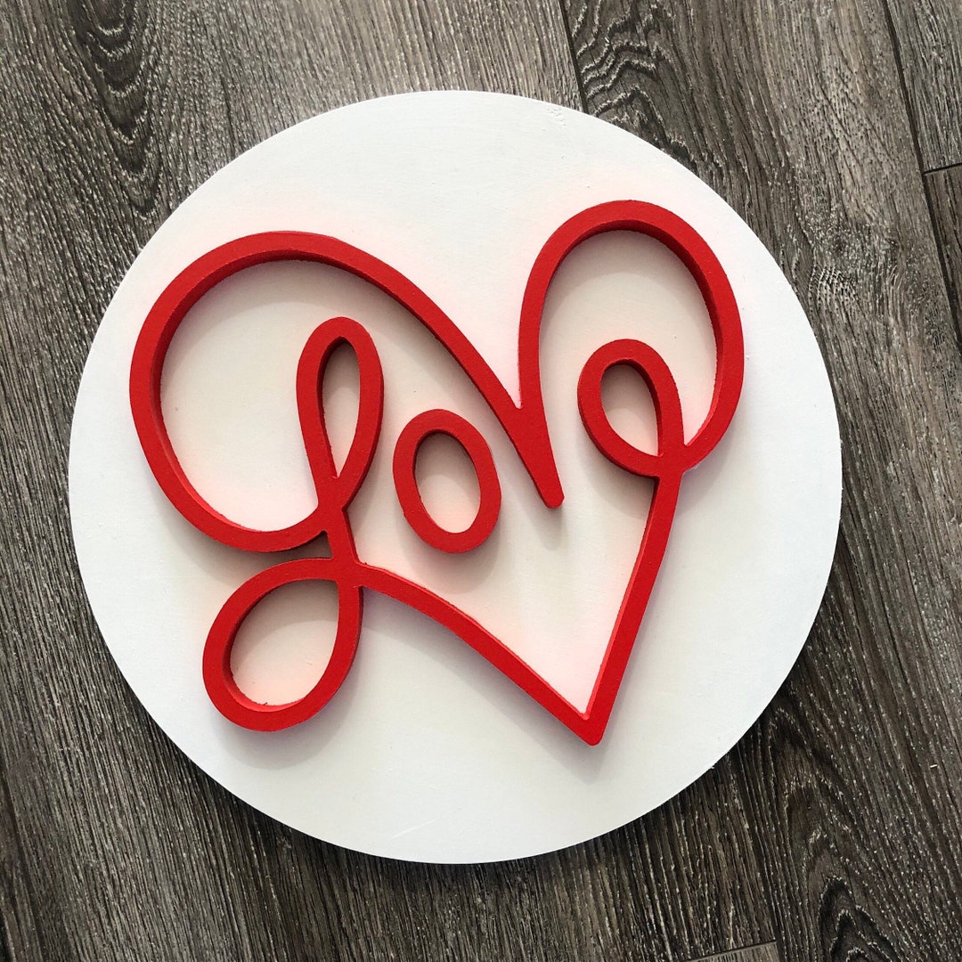 Valentines Day Wood Sign | Modern Home Decor | February Decor | Circle ...