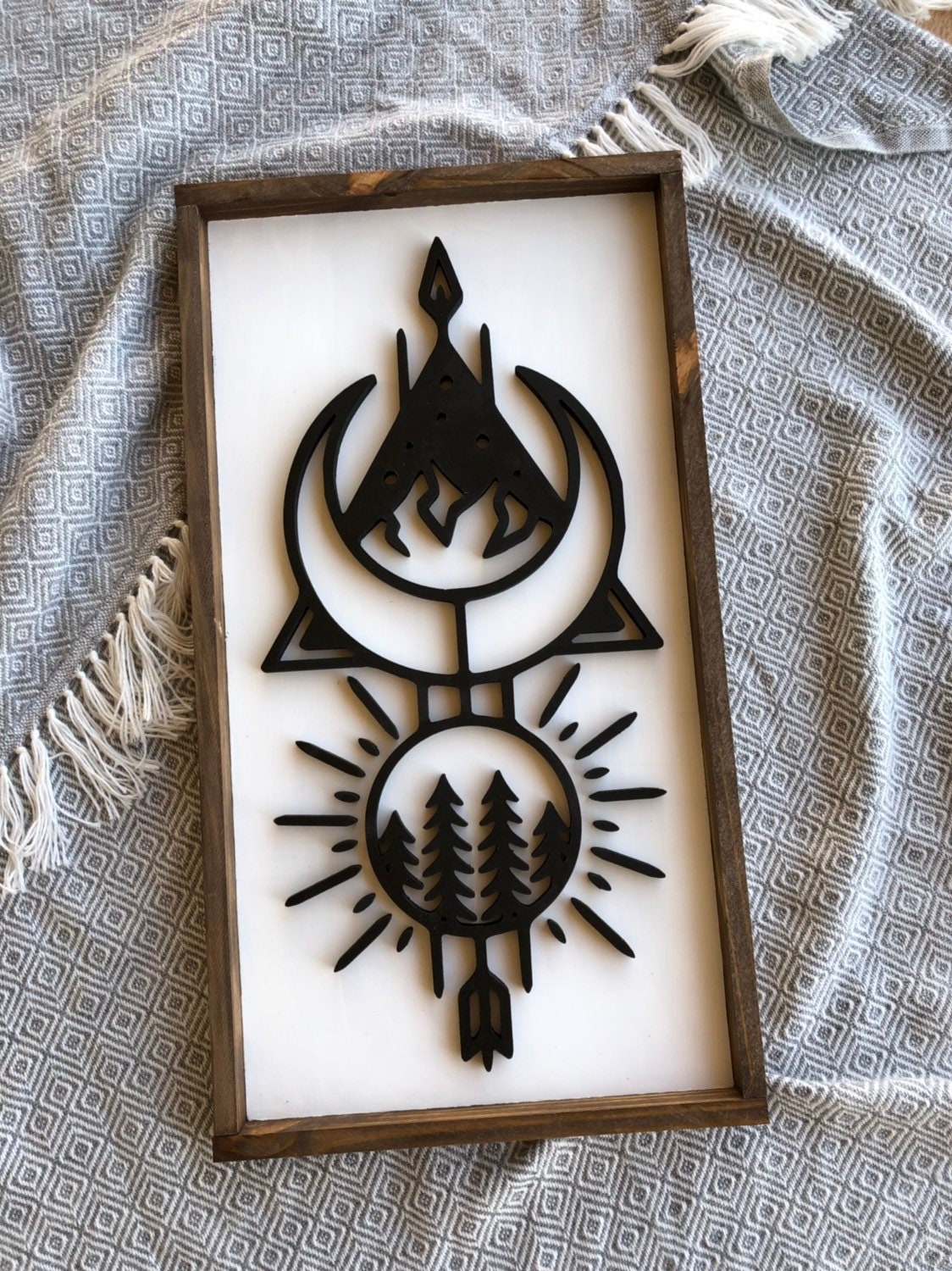 Woodland Rustic Modern Home Decor Wood Sign Boho Eclectic Sun - Etsy