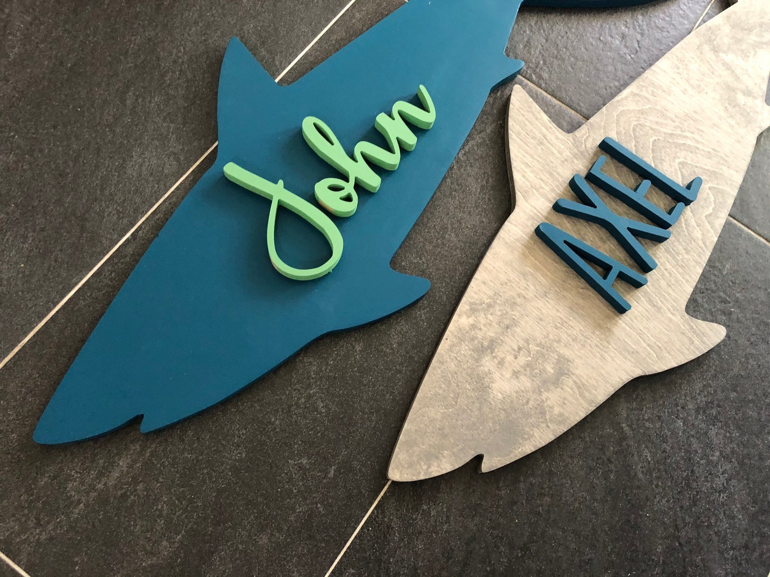 Shark Nursery Custom Baby Name Sign Wood Sign Ocean Theme - Etsy