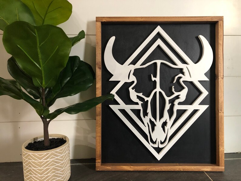 Boho Wild West Wood Sign Modern Geometric Triangle Home Decor - Etsy