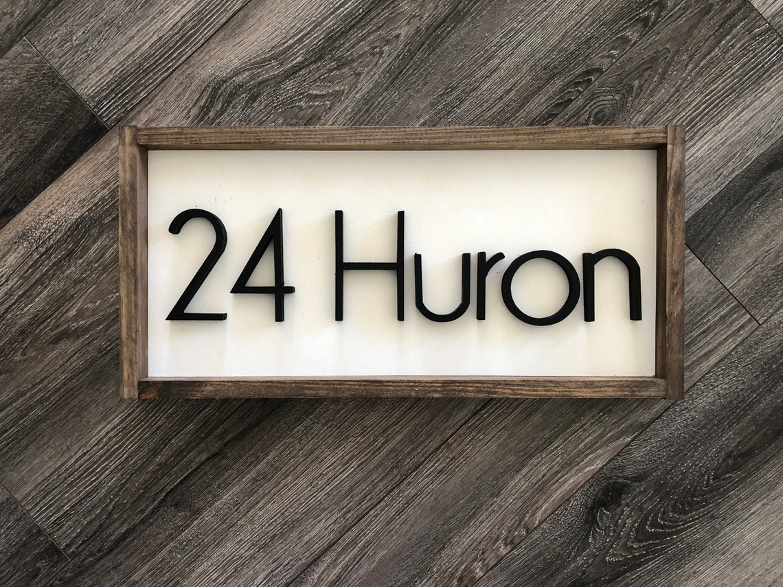 Horizontal Address Sign street name wood Address Home Sign | Etsy