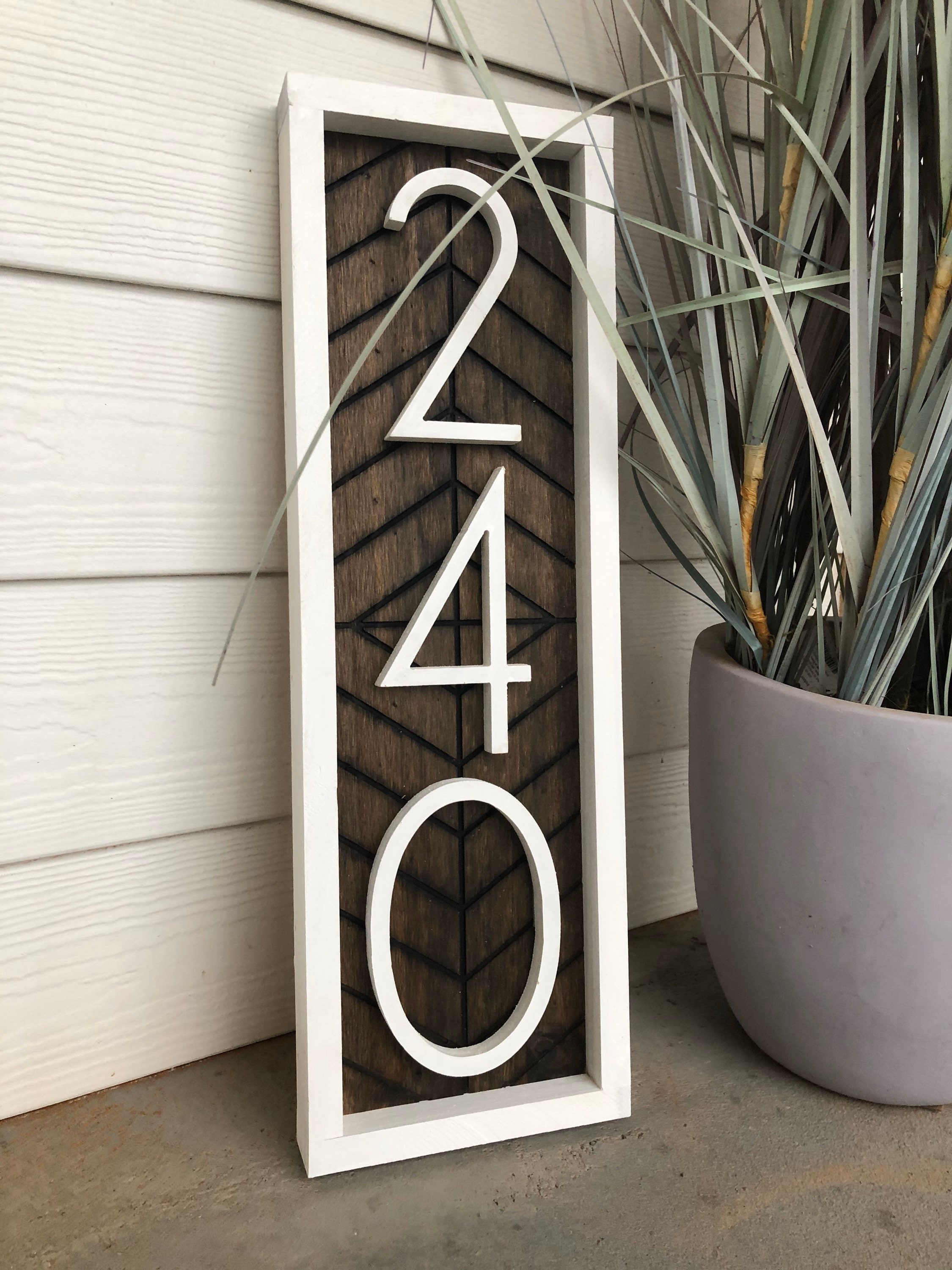 Vertical Address Sign Address Plaque House Numbers House | Etsy