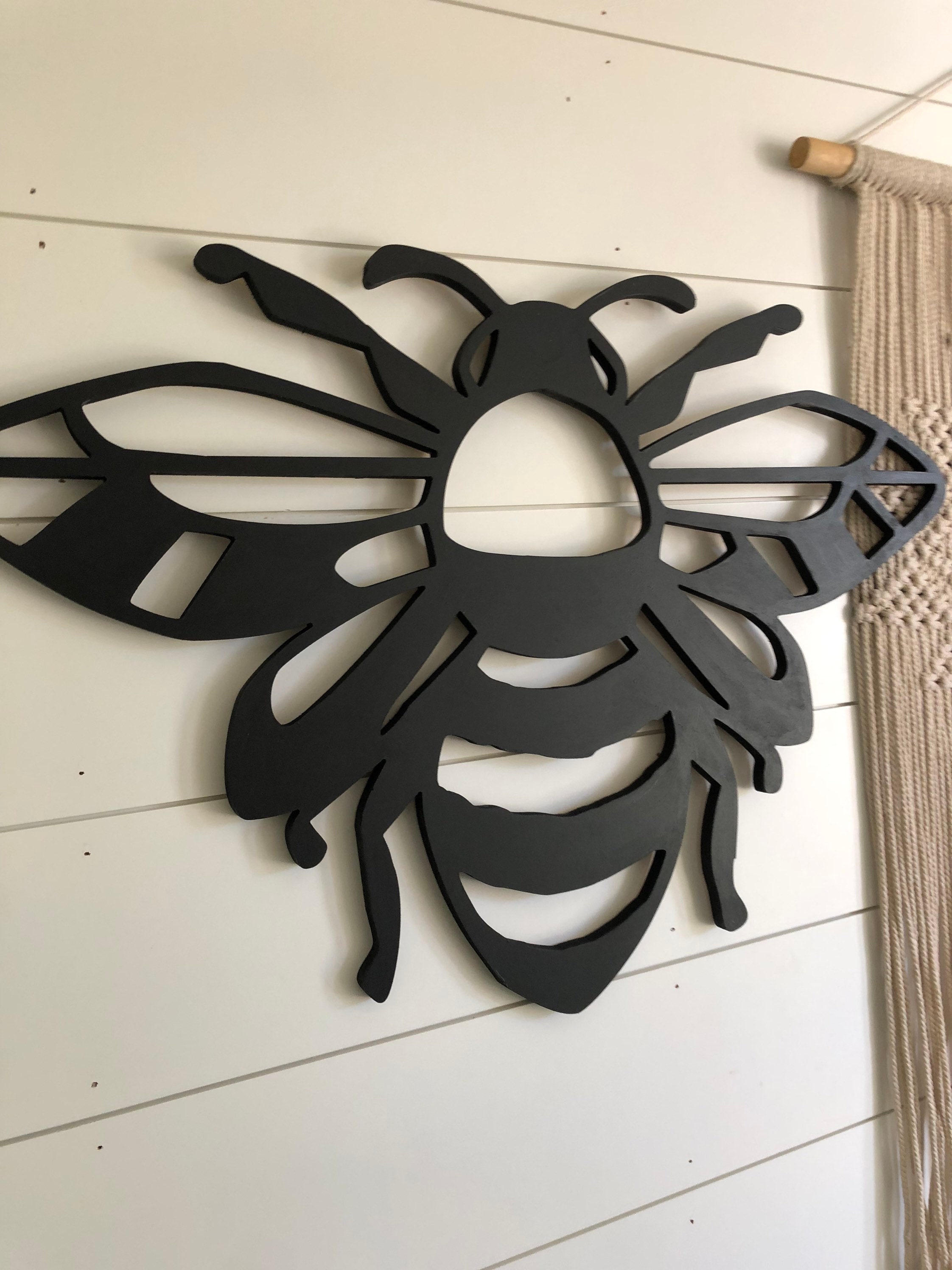 Bee stand alone wood sign bohemian wall decor beehive wood | Etsy