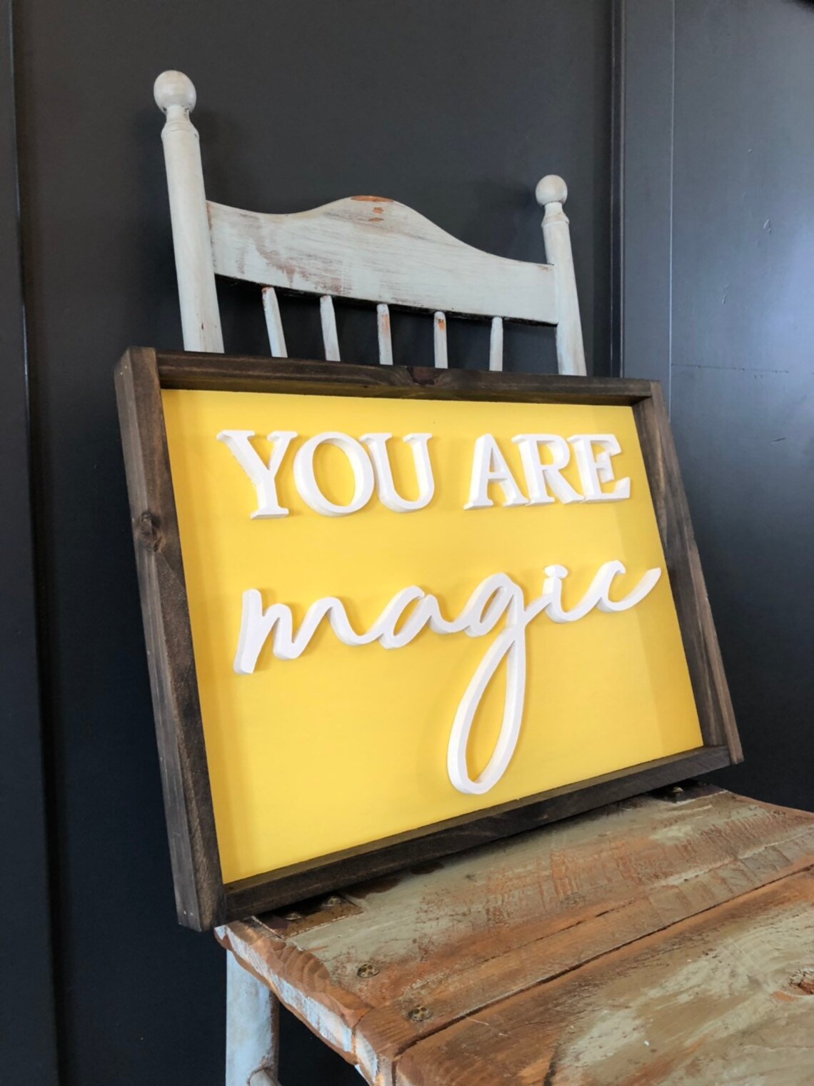 You Are Magic Wood Sign • Yellow Nursery Decor • Baby Girl Nursery ...