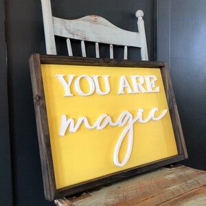 You Are Magic Wood Sign Yellow Nursery Decor Baby Girl Nursery Decor ...