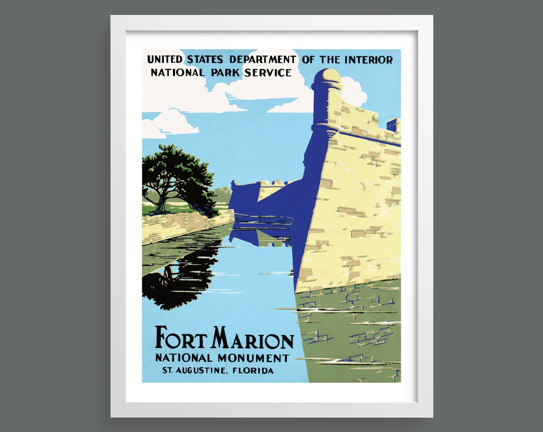 Fort Marion Florida Print: WPA Vintage American Travel Poster - Etsy