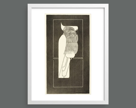 Crown Cockatoo Woodcut Print Nature Prints Wall Art Room | Etsy