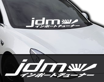 JDM With Kanji Lettering Side A Pillar Windshield Banner Decal - Etsy
