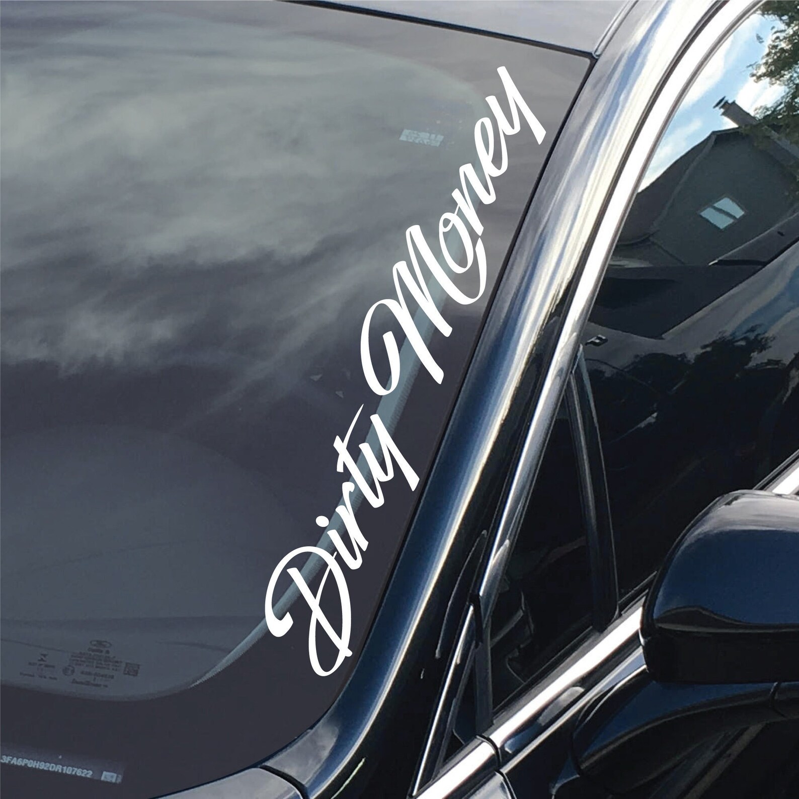 Dirty Money Cursive Side A Pillar Windshield Banner Decal / - Etsy
