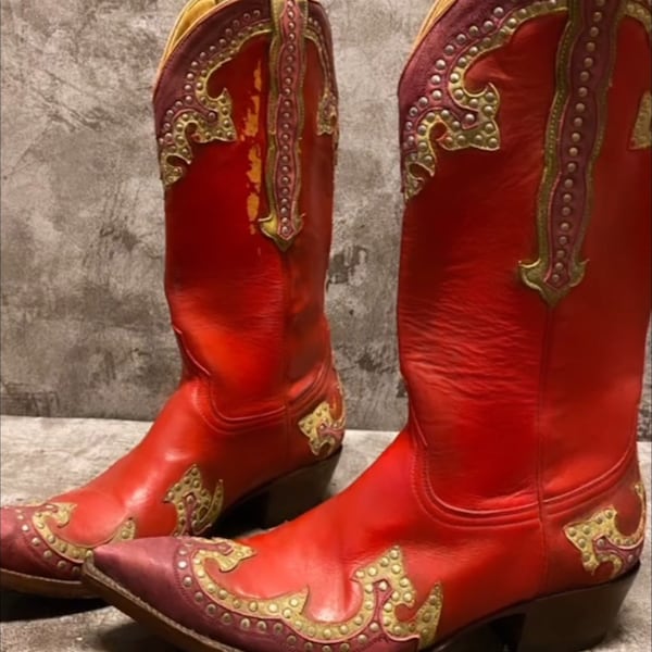 Red Cowboy Boots - Etsy