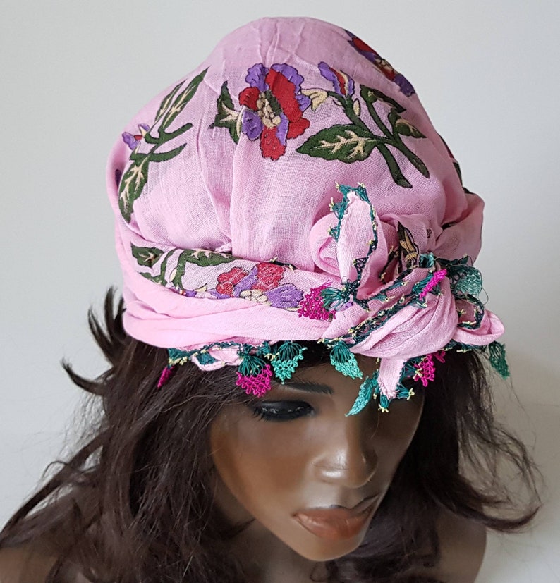 Vintage Turkish Scarf, Turkish Oya Scarf, Traditional Turkish Head ...