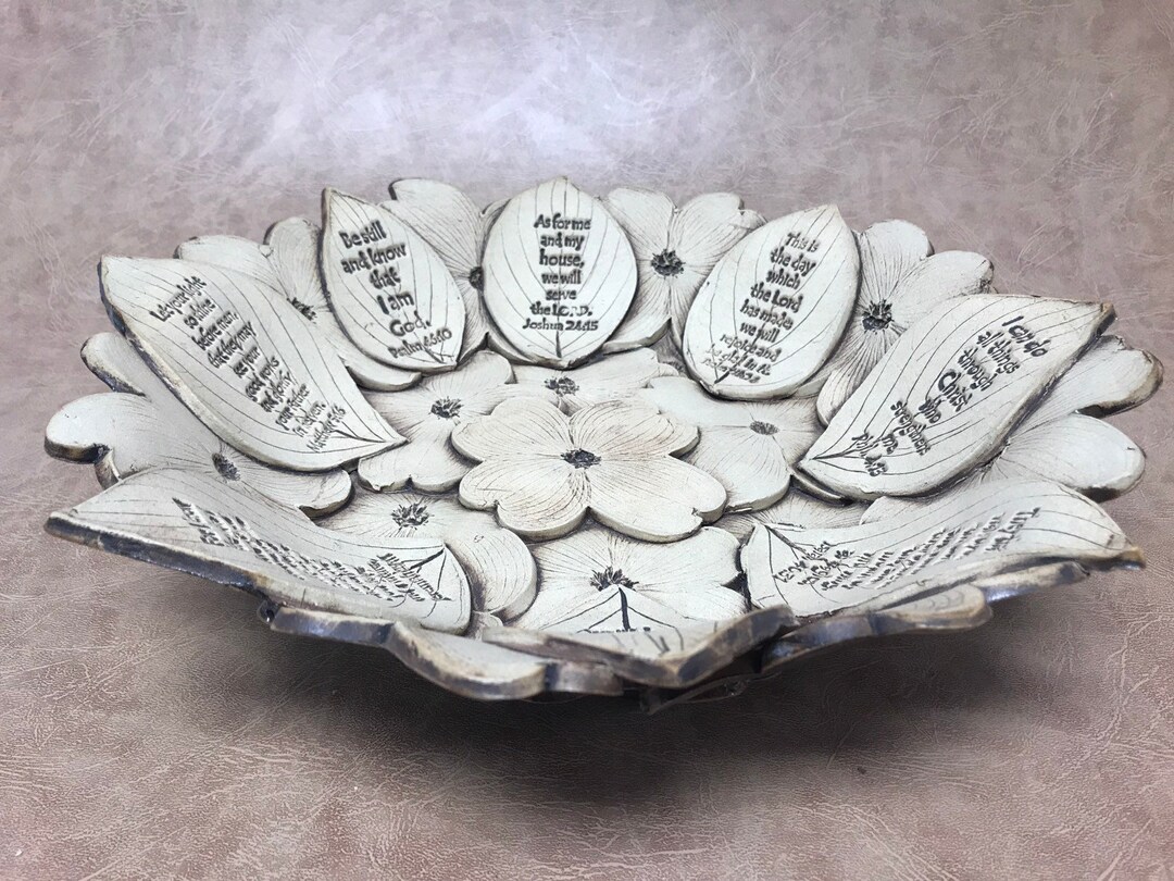 Handmade/handbuilt Dogwood Scripture Bowl - Etsy