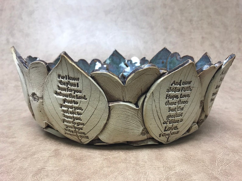 Handmade/handbuilt Dogwood Scripture Bowl - Etsy