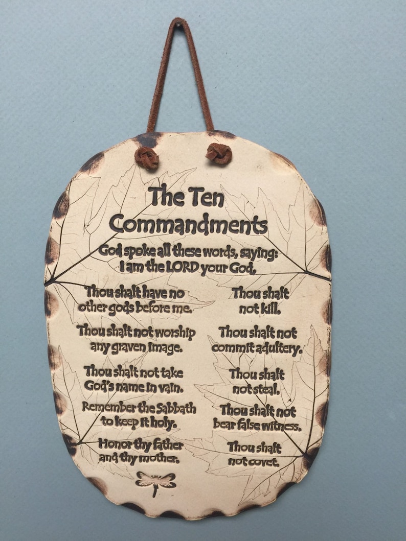 10 Commandments, the Ten Commandments in Clay, Christian Gift, House ...
