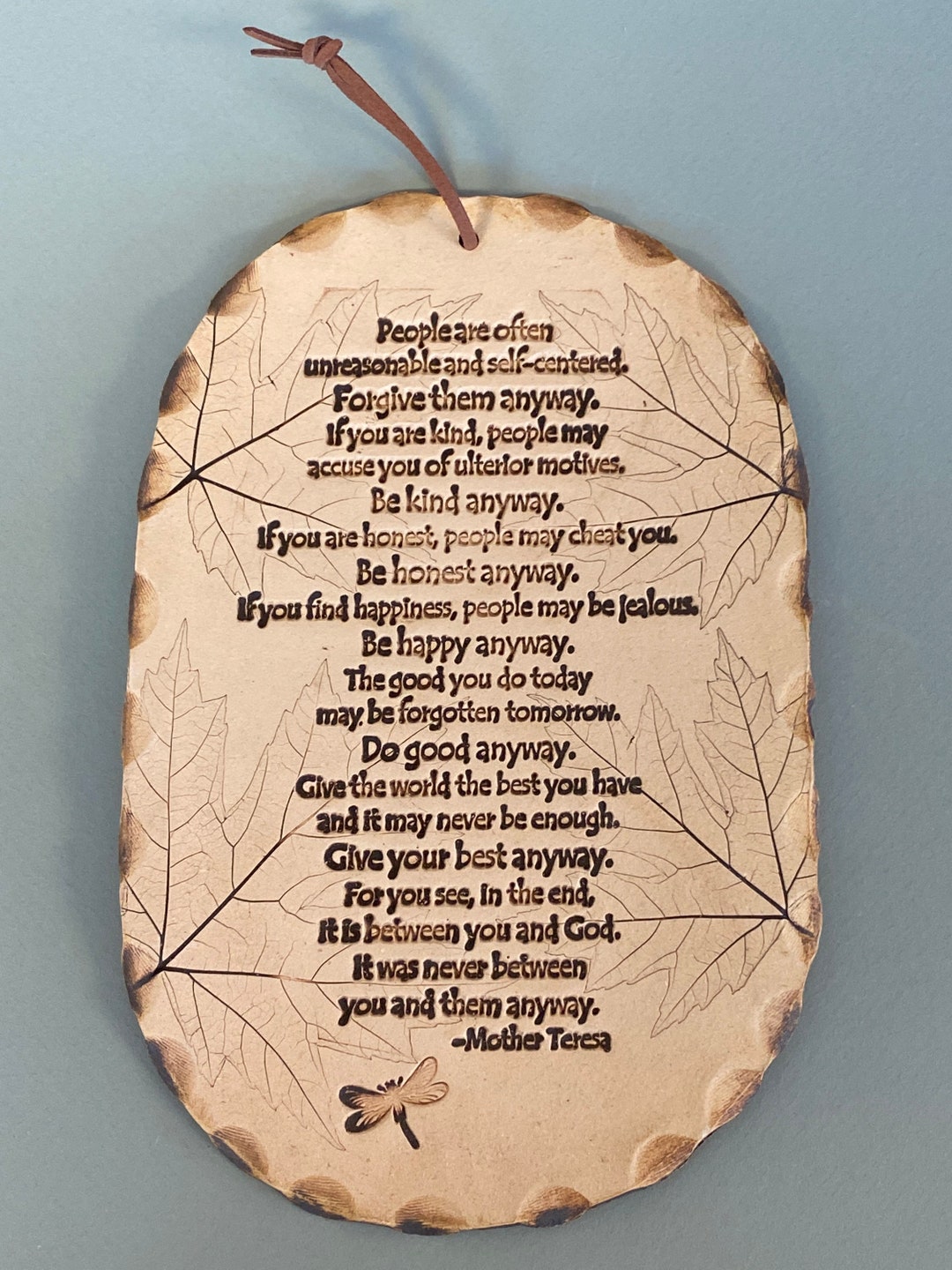 Mother Teresa Poem in Clay, Mother Teresa - Etsy