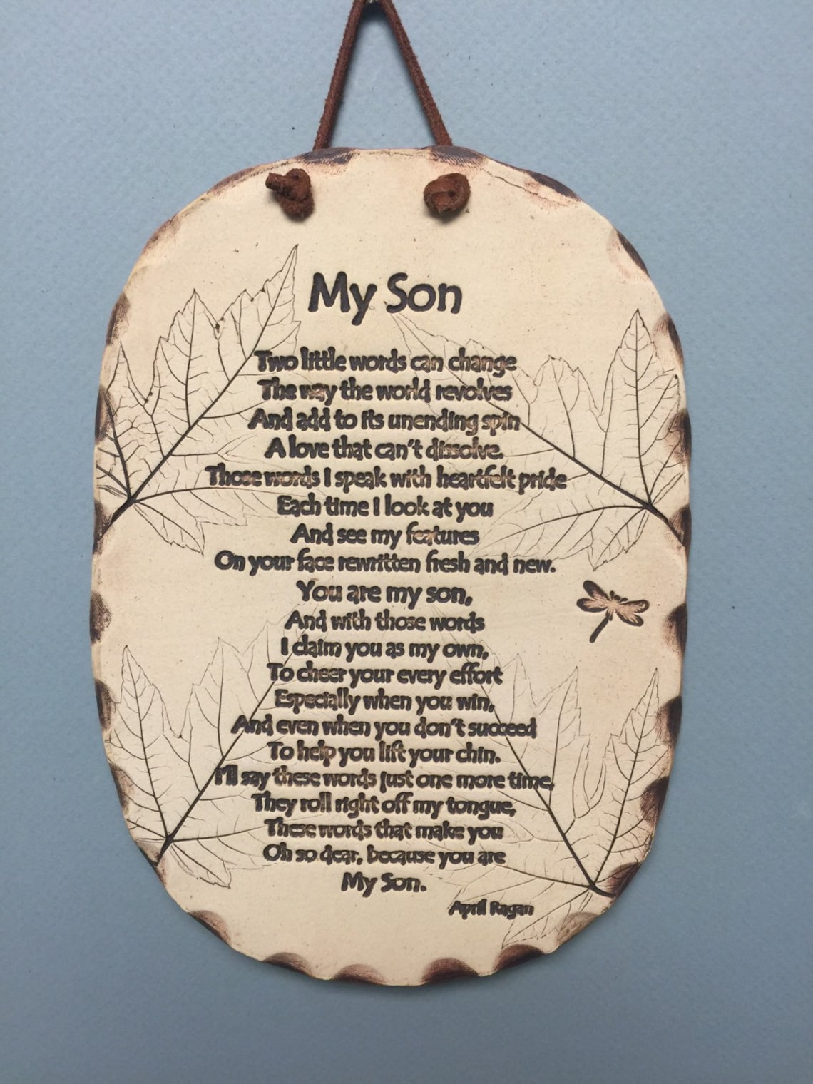 Son Poem My Son Stoneware Clay Poem | Etsy