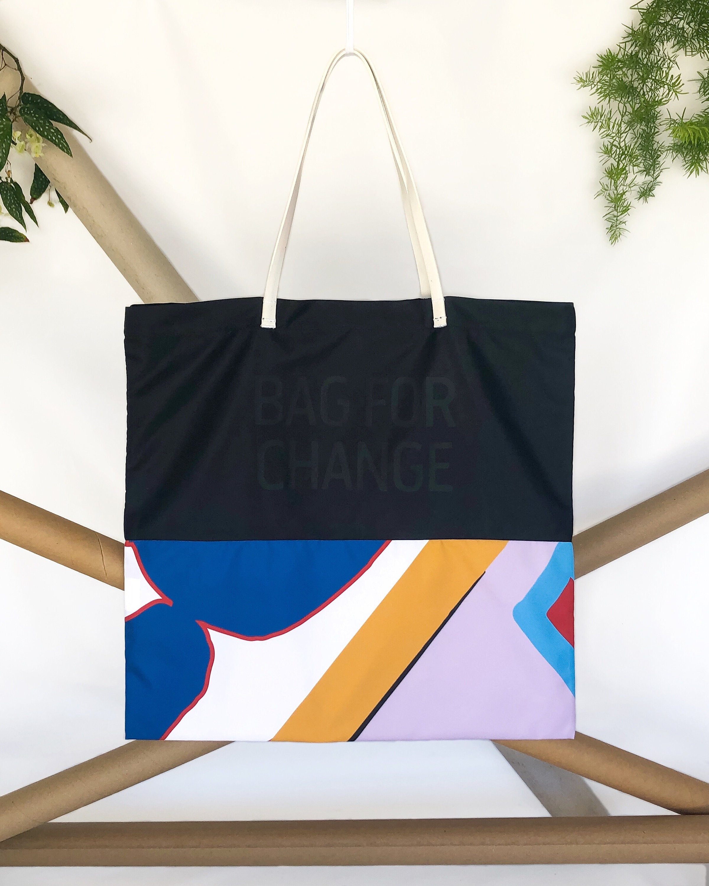Urban Poster Bag - Print and Black - Etsy UK