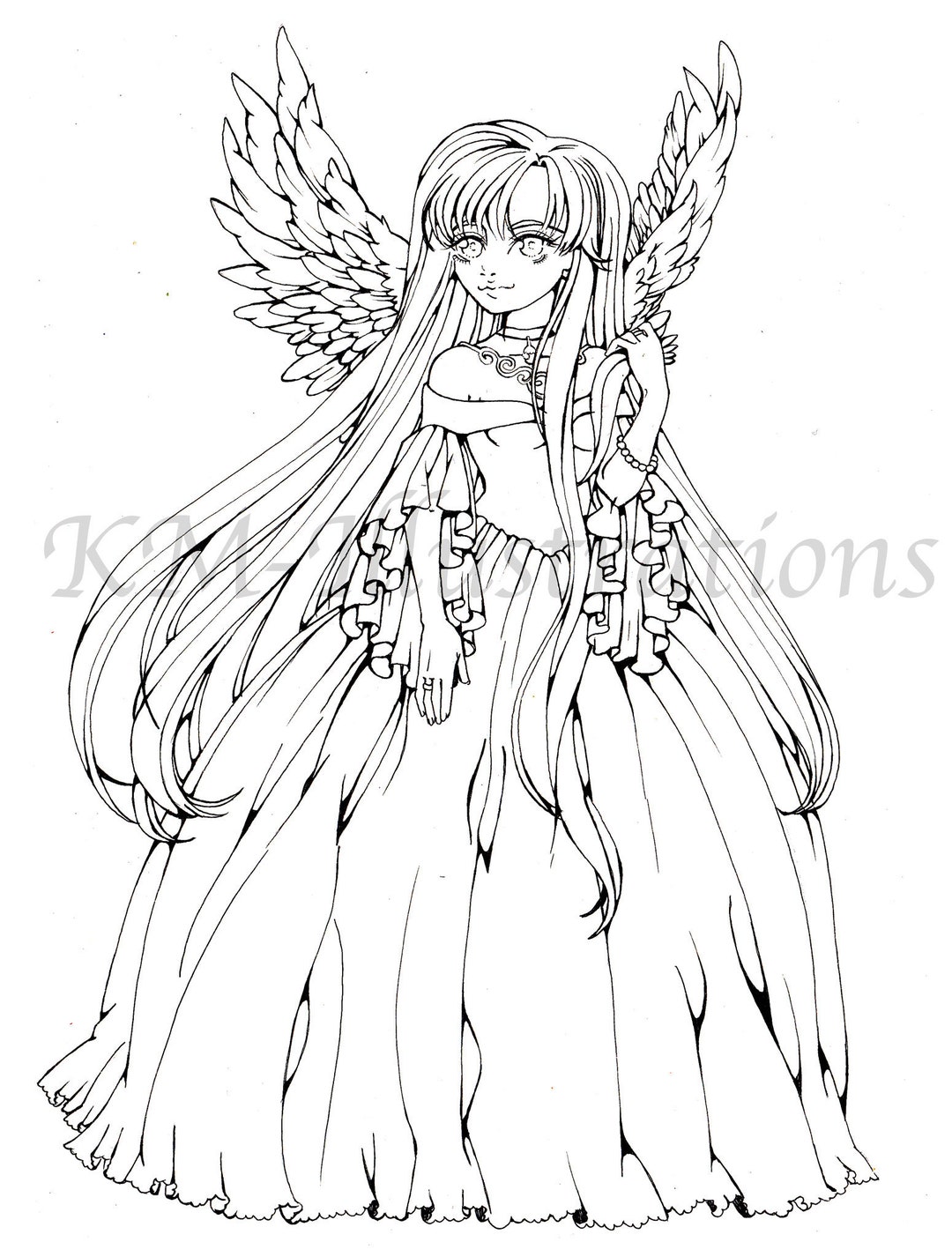 PRINTABLE INSTANT DOWNLOAD Angel Sapphire Colouring Page - Etsy