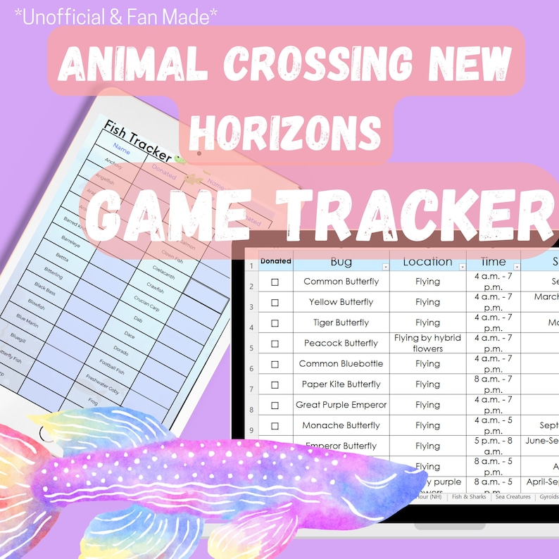 Animal Crossing New Horizons ACNH Editable Gametracker Unofficial Fan ...