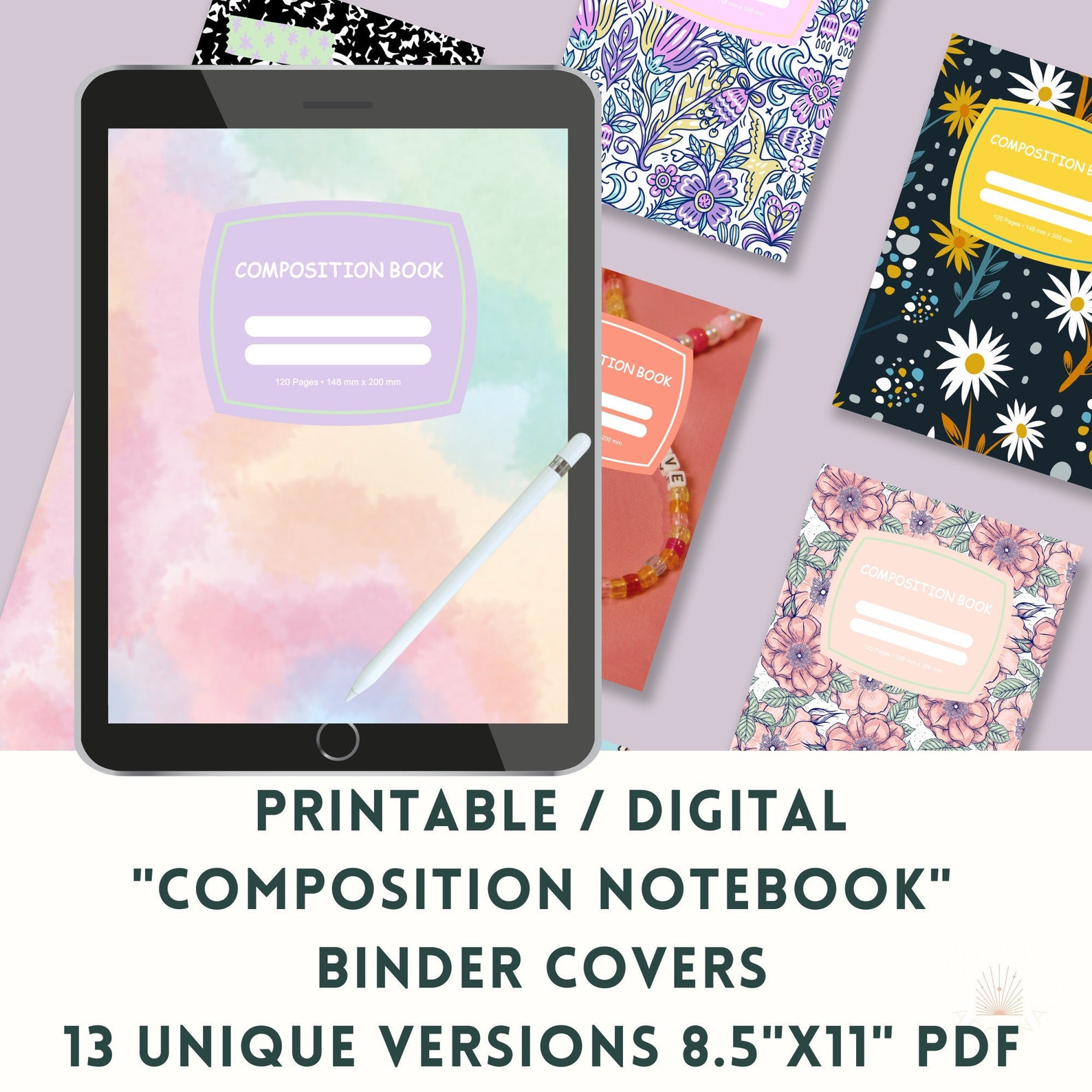 Printable/digital Binder & Goodnotes Notebook Covers 13 Unique - Etsy