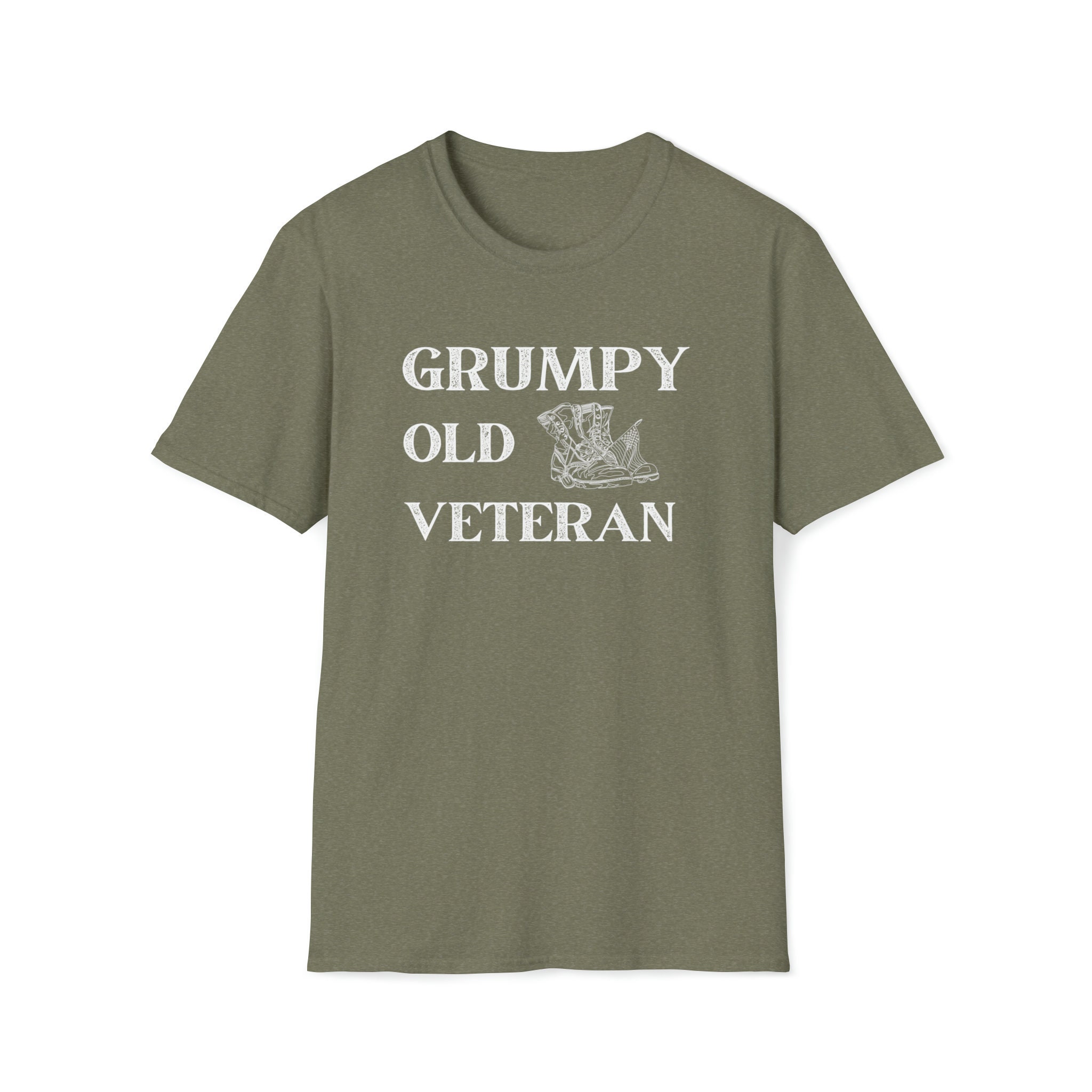 Grumpy Old Veteran With Combat Boots Unisex Softstyle T-shirt - Etsy