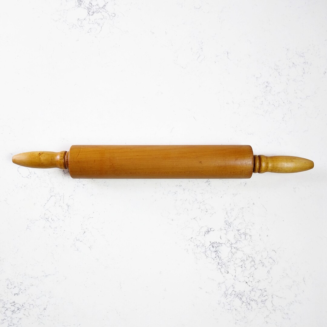 Restored Vintage Medium-large Rolling Pin, Classic Wood Handles ...