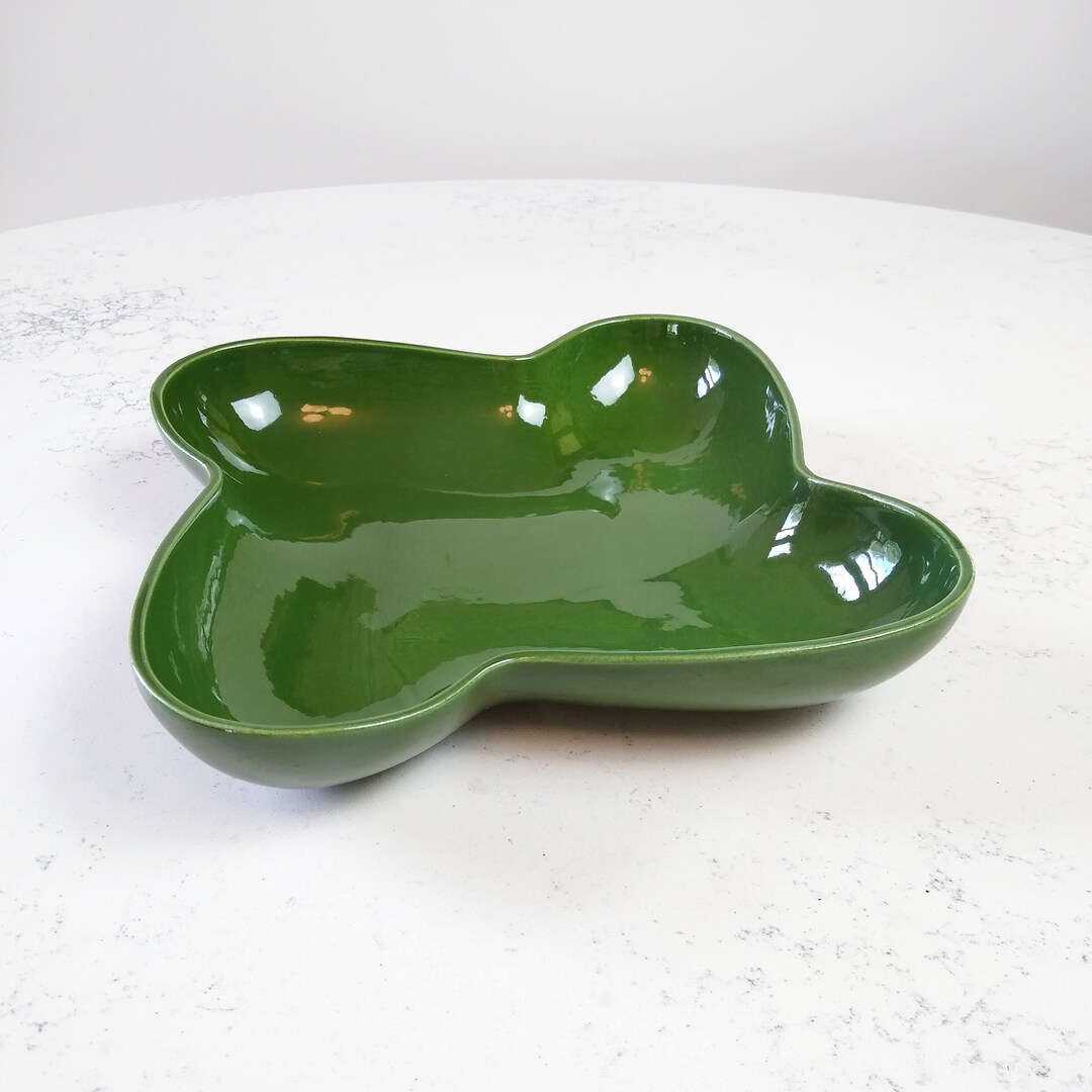 Vintage Red Wing Serving Dish, Mid-century Modern Pottery Bowl, Leaf ...