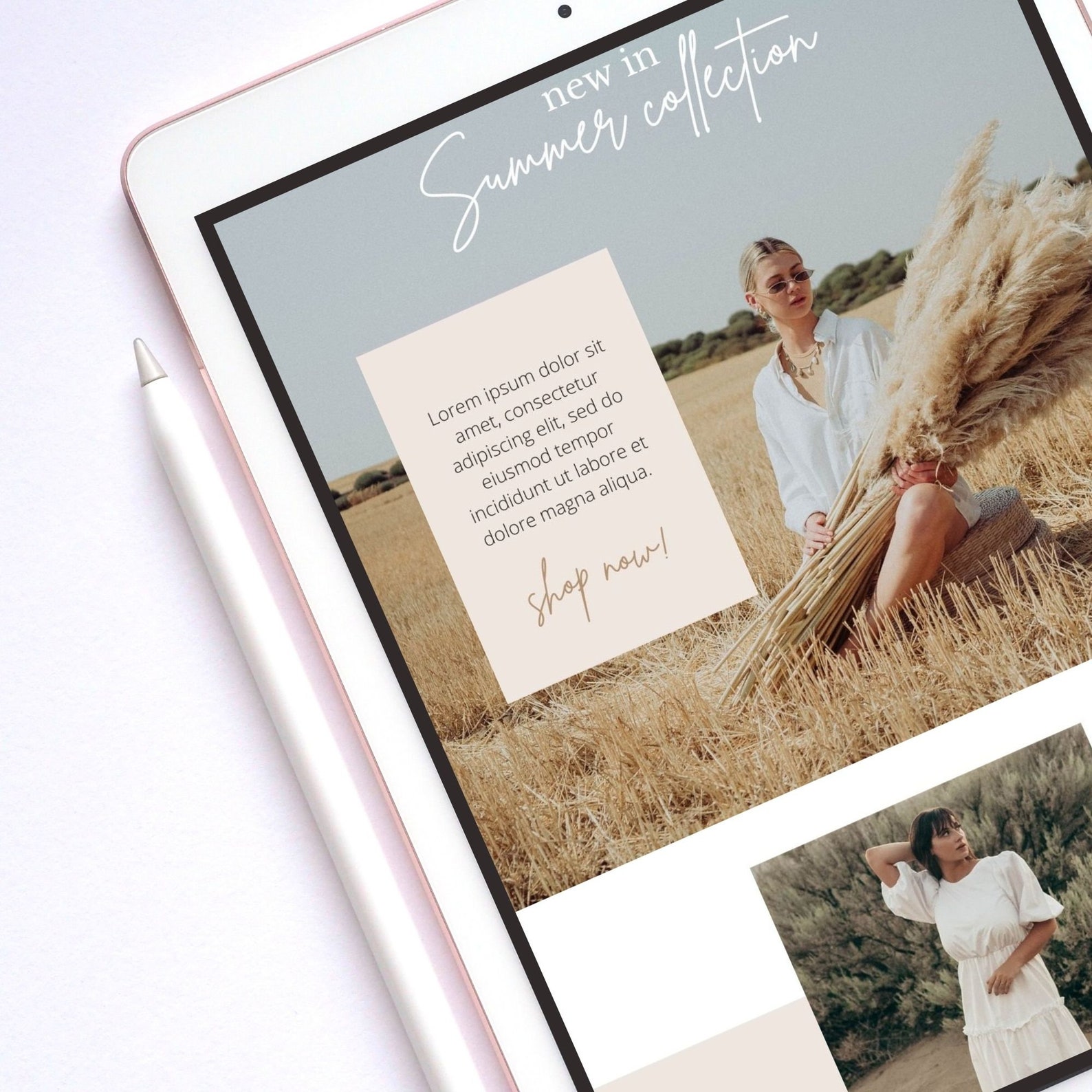 Fashion Email Template, Fully Editable in Canva, Easy to Use, Neutral ...