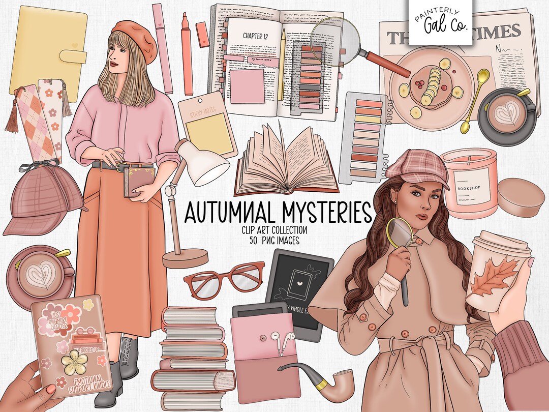 Autumnal Mysteries Clip Art | Fall, Books, Reading Clipart Png Images ...