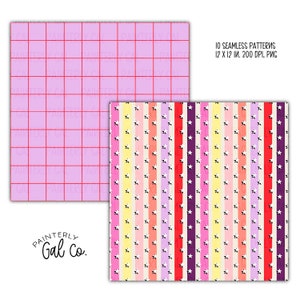 Retro Vibes Digital Papers | Abstract 90s 80s 70s Seamless Patterns ...