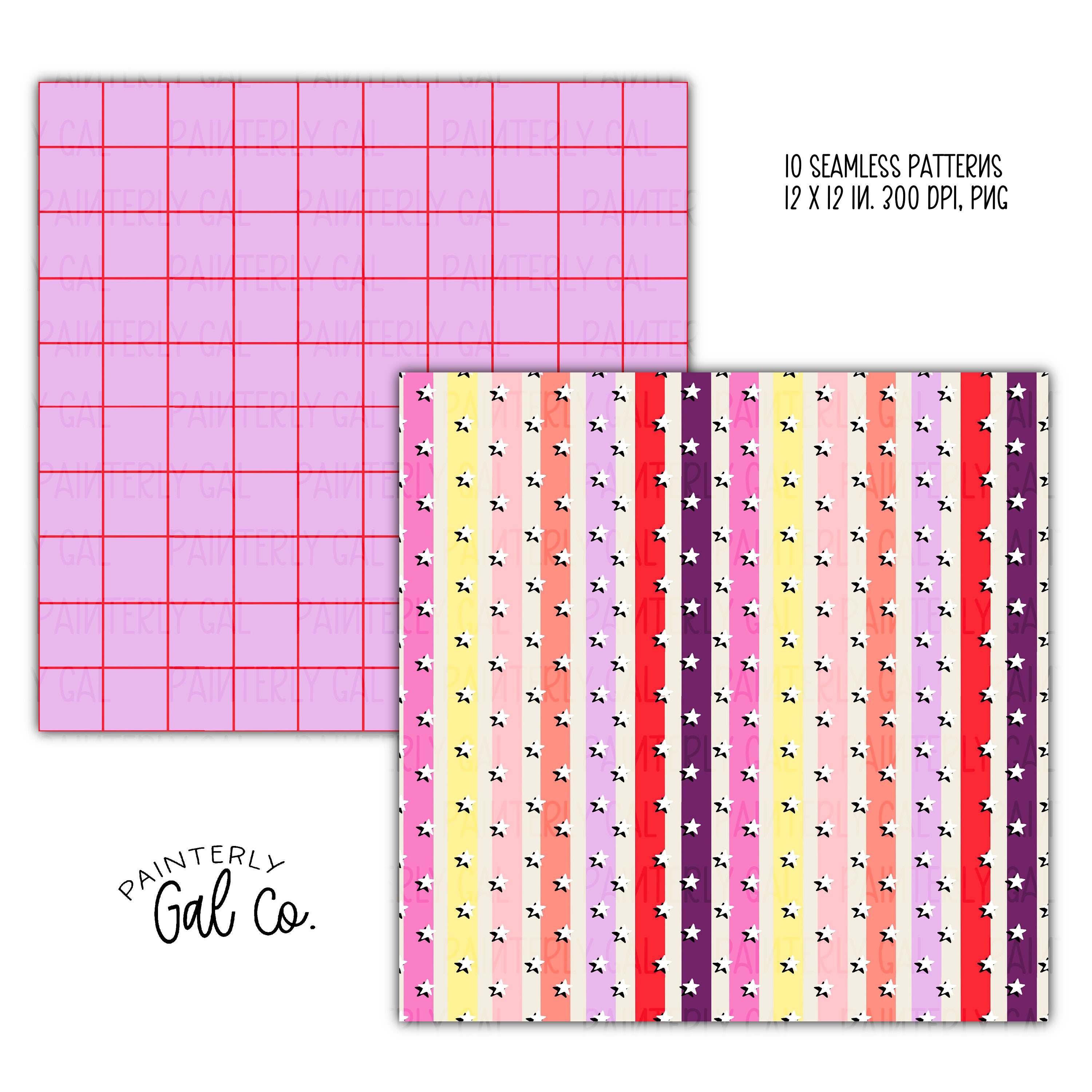 Retro Vibes Digital Papers | Abstract 90s 80s 70s Seamless Patterns ...