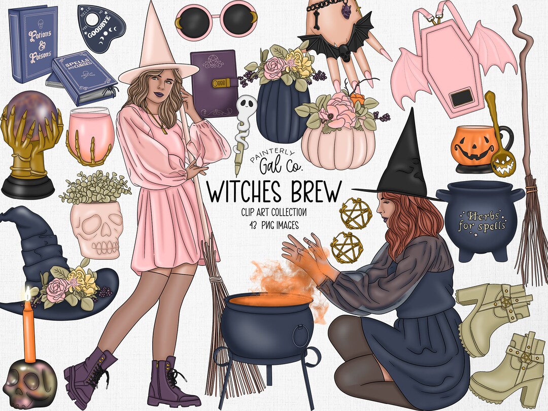 Witches Brew | Halloween Clip Art, Witch Digital Stickers - Etsy
