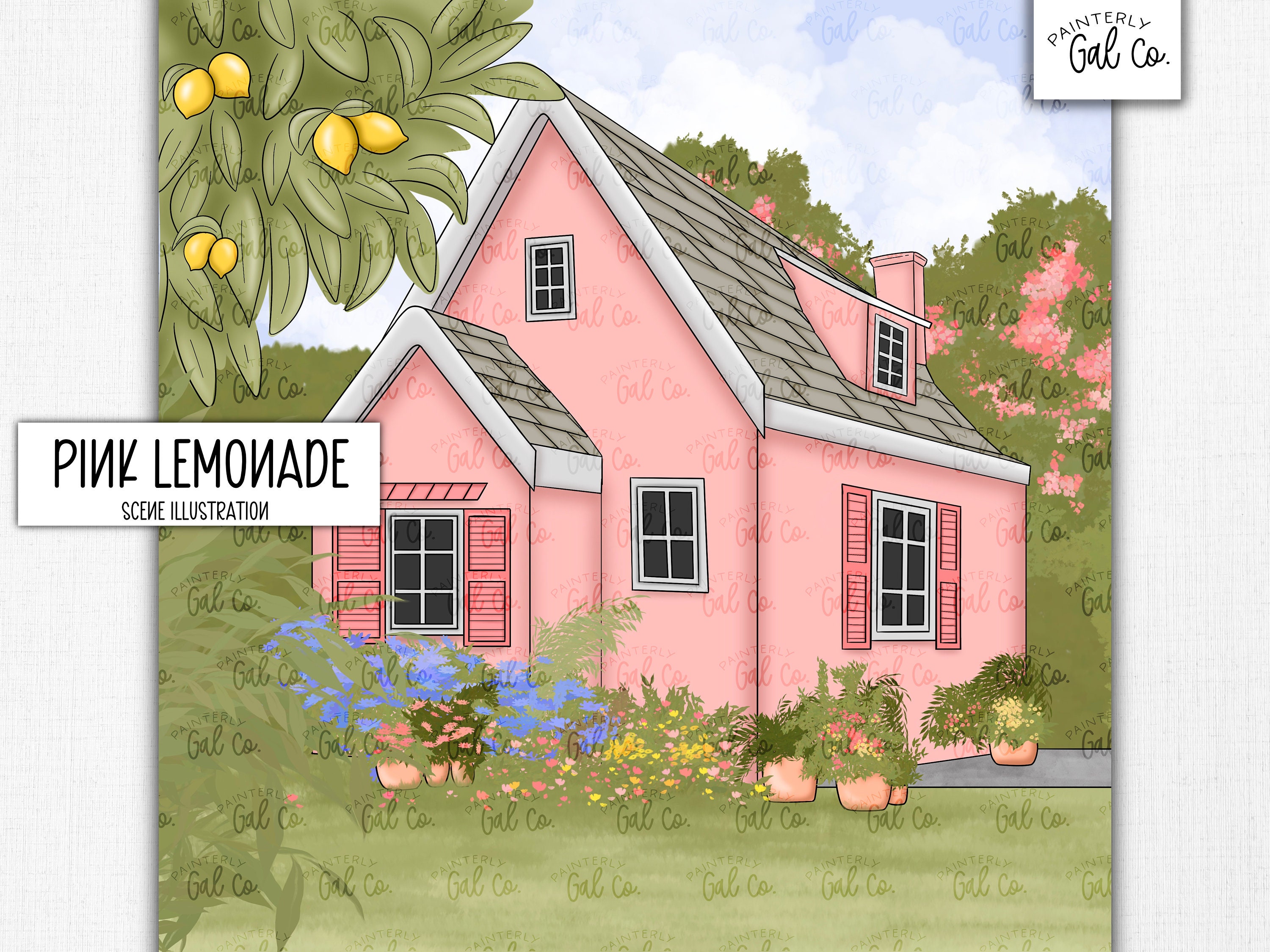 Pink Lemonade Illustrations Clip Art Add On. - Etsy
