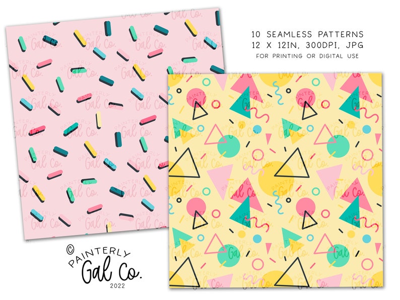 Retro Miami Digital Papers Retro Summer Seamless Patterns - Etsy