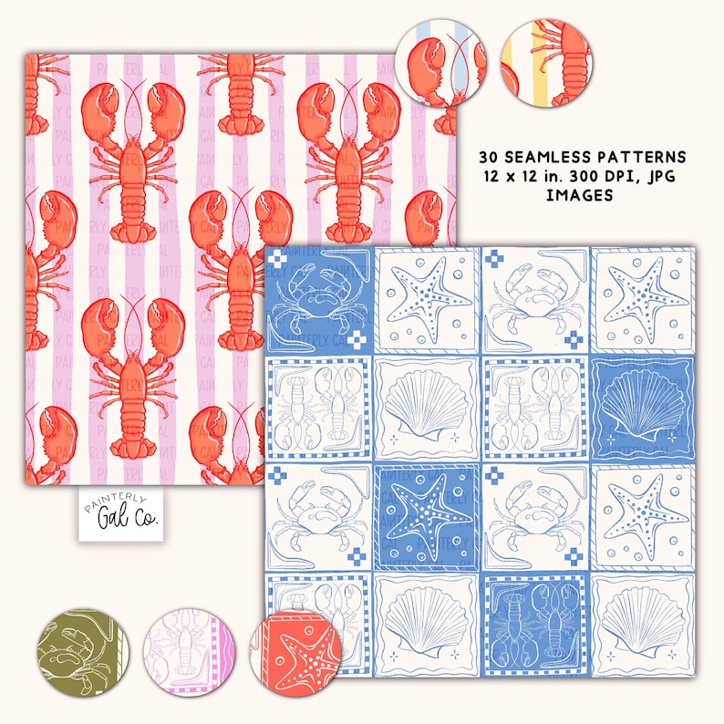 Coastal Life Digital Papers - Etsy