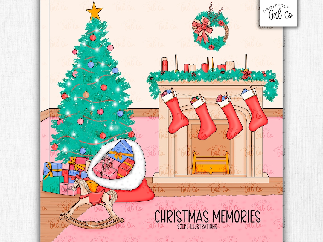 Christmas Memories Illustration Ad On. - Etsy